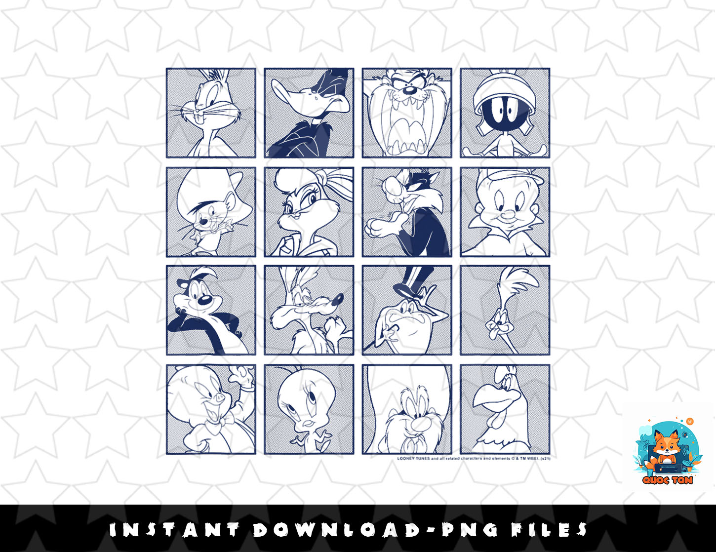 Looney Tunes Group Shot Blue Line Up png, sublimation, digit | Inspire ...