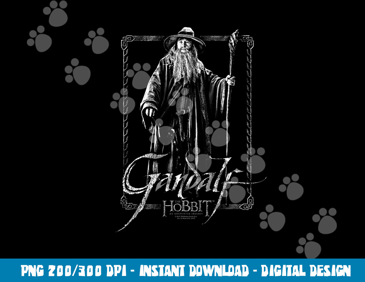 Hobbit Gandalf Stare png, sublimation | Inspire Uplift