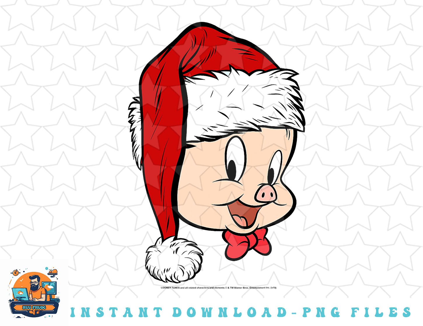 Looney Tunes Christmas Porky Pig Big Face png, sublimation, | Inspire ...