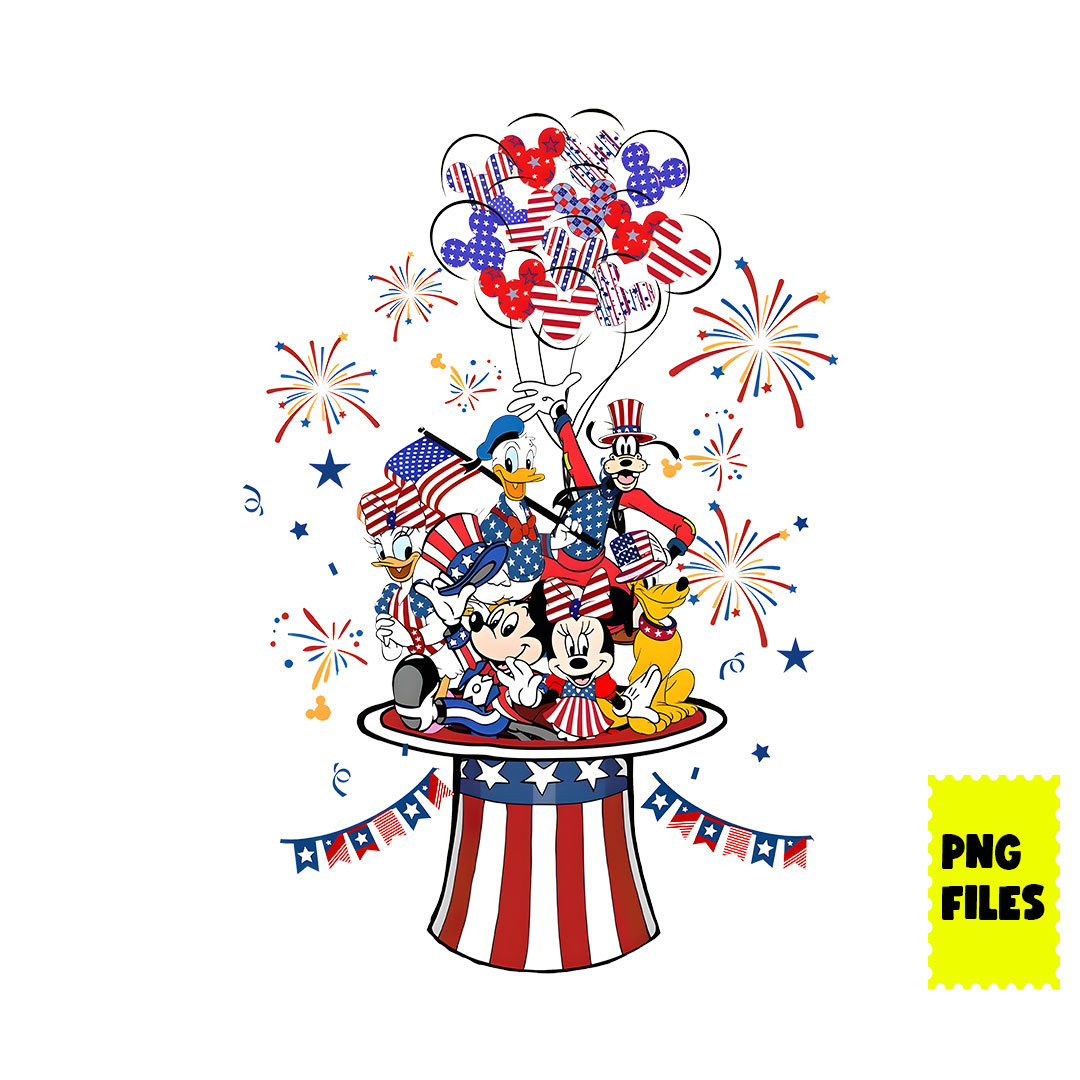 4th of July Mickey and Friends Png, Disney 4th Of July Png, | Inspire ...