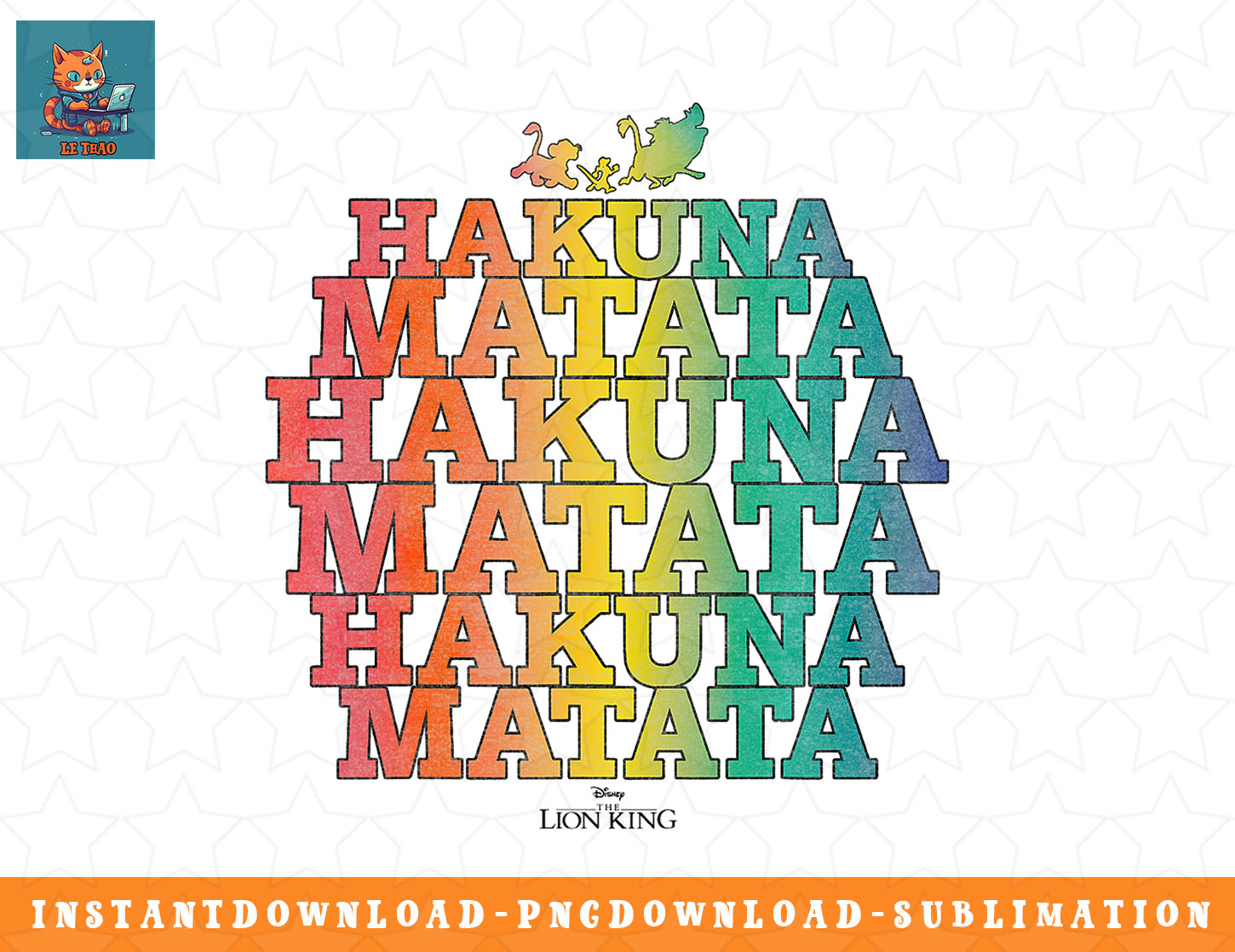 Disney The Lion King Hakuna Matata Rainbow Gradient png, sub | Inspire ...
