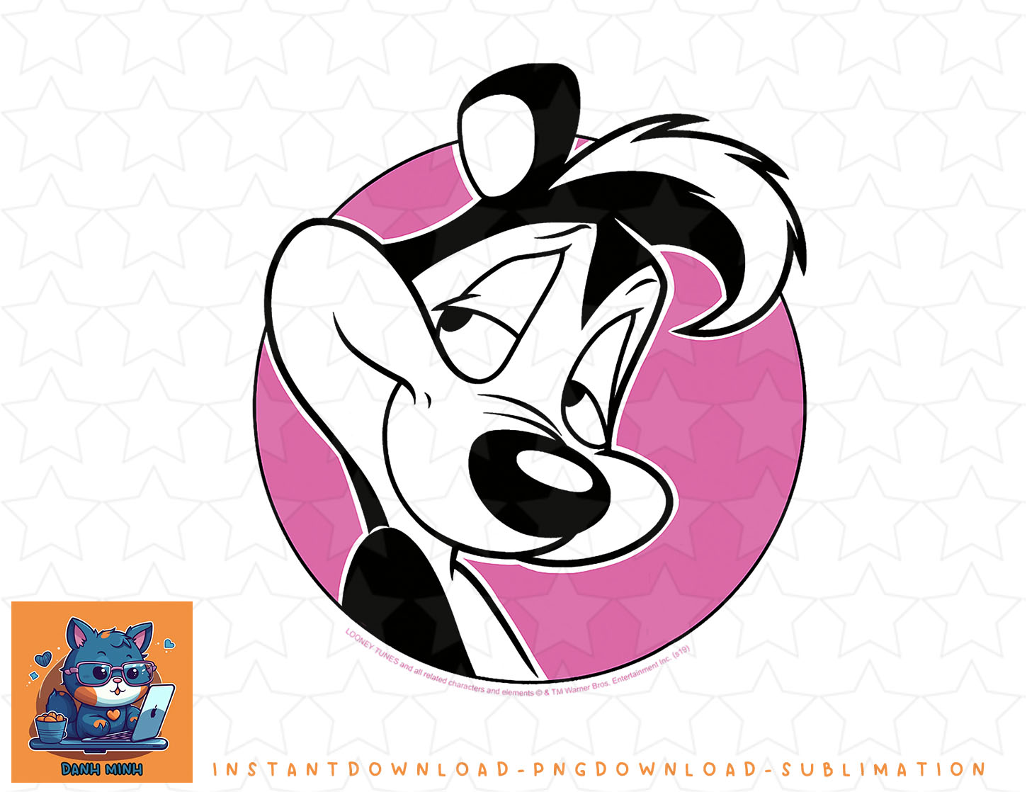 Looney Tunes Pepe Le Pew Pink Circle Portrait png, sublimati - Inspire ...