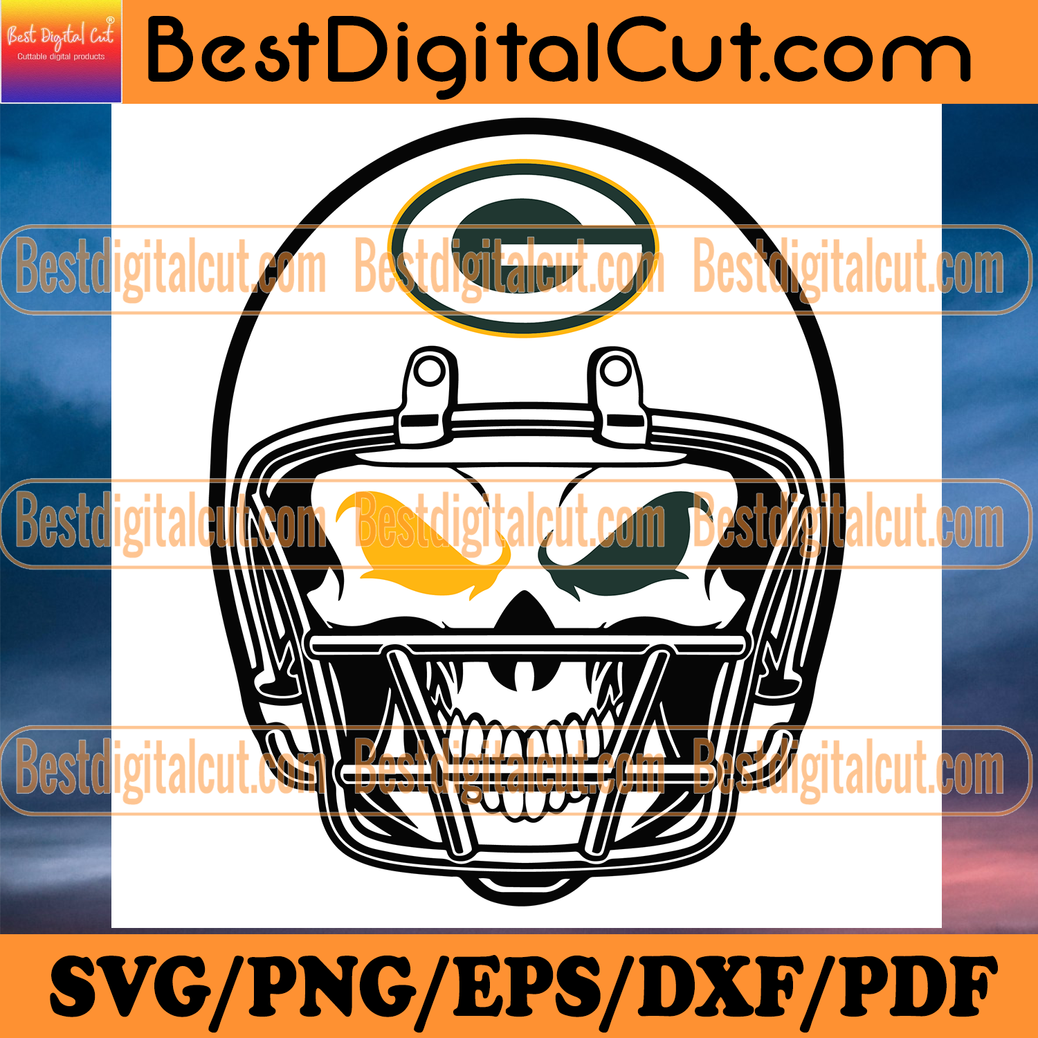 Green Bay Packers Skull Helmet Svg, Sport Svg, NFL | Inspire Uplift