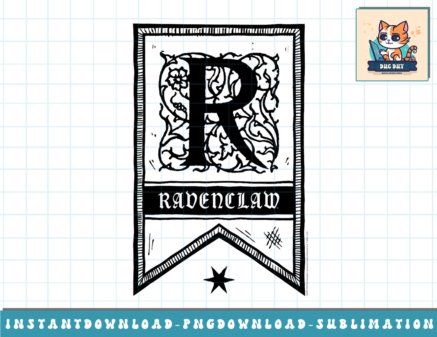 Harry Potter Ravenclaw Drawn Banner png, sublimate, digital | Inspire ...