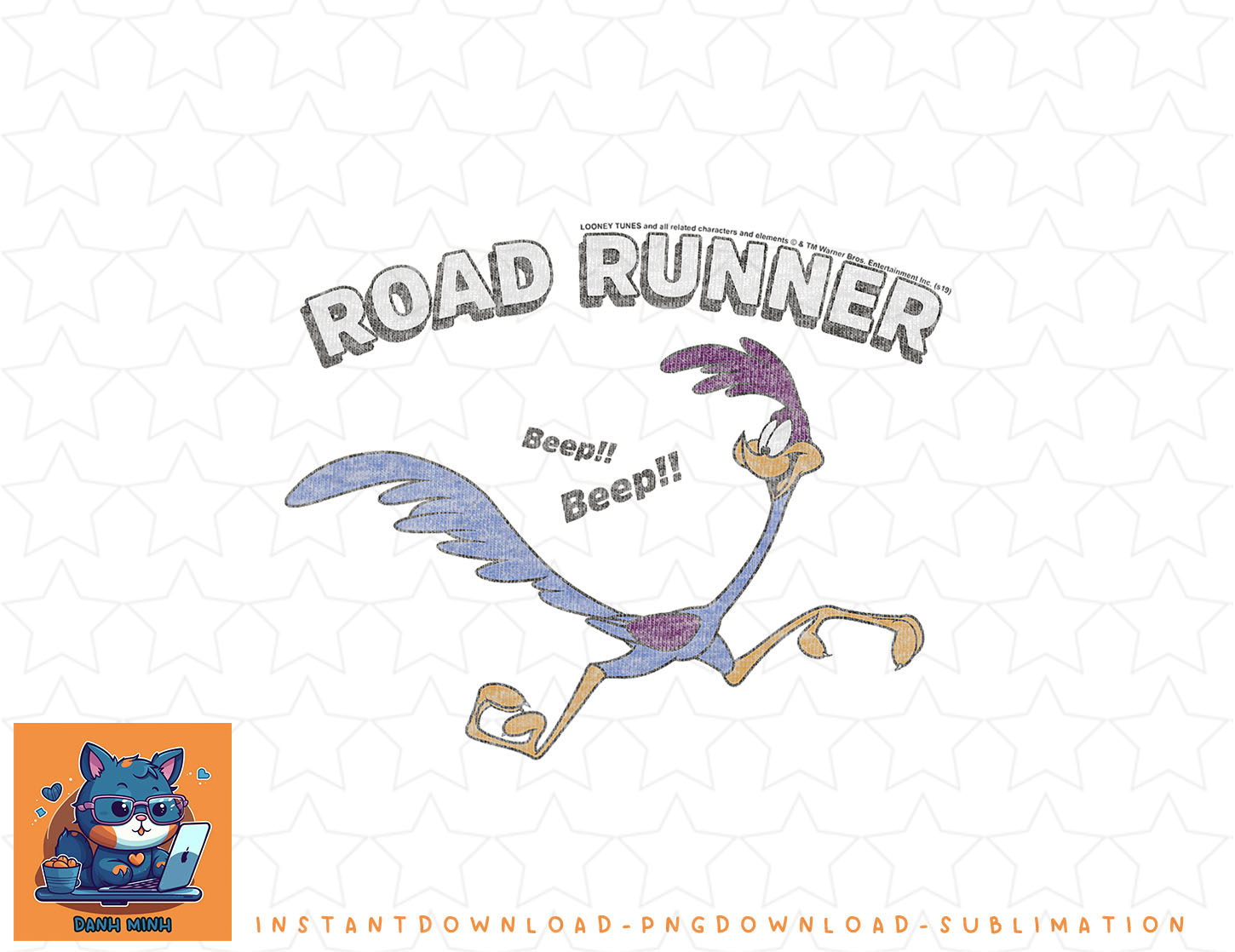 Looney Tunes Road Runner Distressed Portrait png, sublimatio | Inspire ...