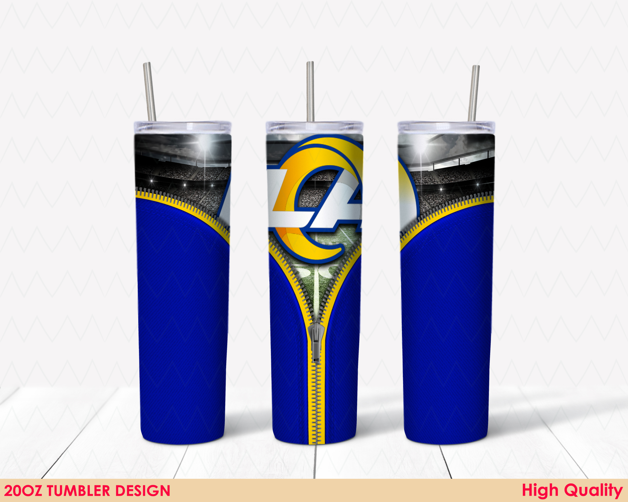 LA Rams Zipper Tumbler Wrap Design, NFL Tumbler, 20oz Skinny | Inspire ...
