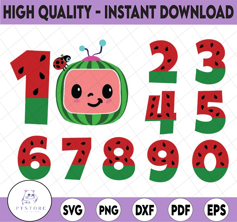 Cocomelon Logo svg/png, Watermelon birthday number svg/png , | Inspire ...