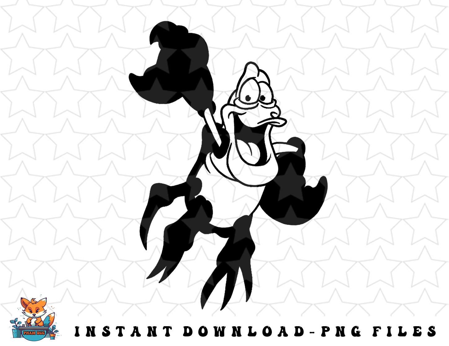 Disney The Little Mermaid Sebastian Simple Black Outline png | Inspire ...