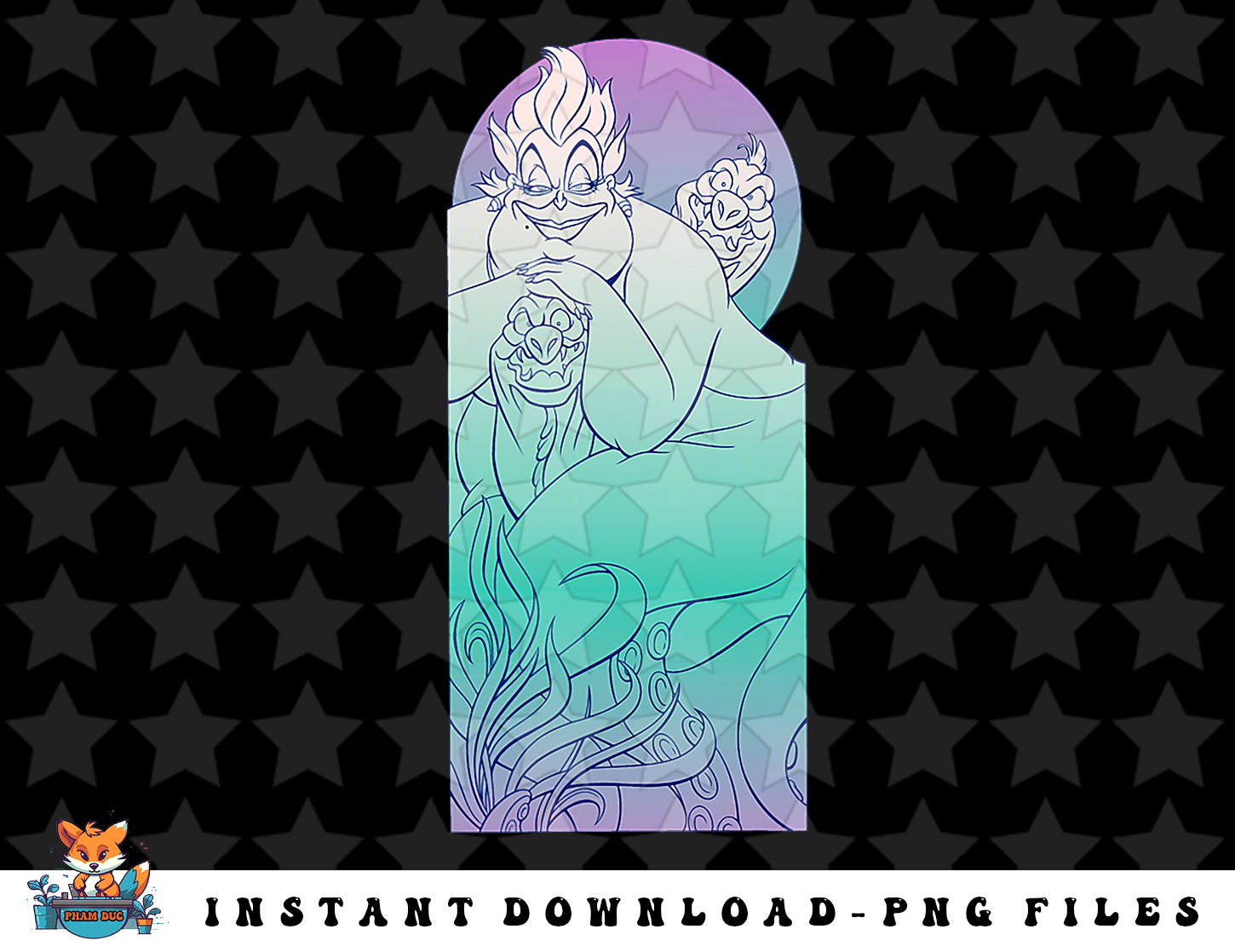 Disney The Little Mermaid Ursula and Eels Ombre png, sublima | Inspire ...