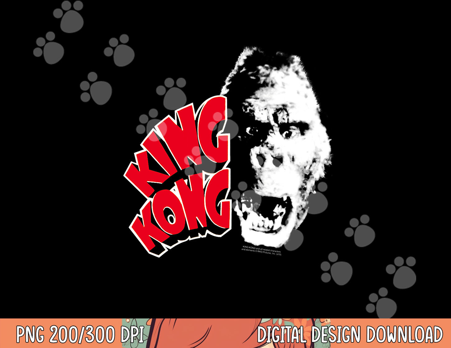 King Kong Head png, sublimation - Inspire Uplift