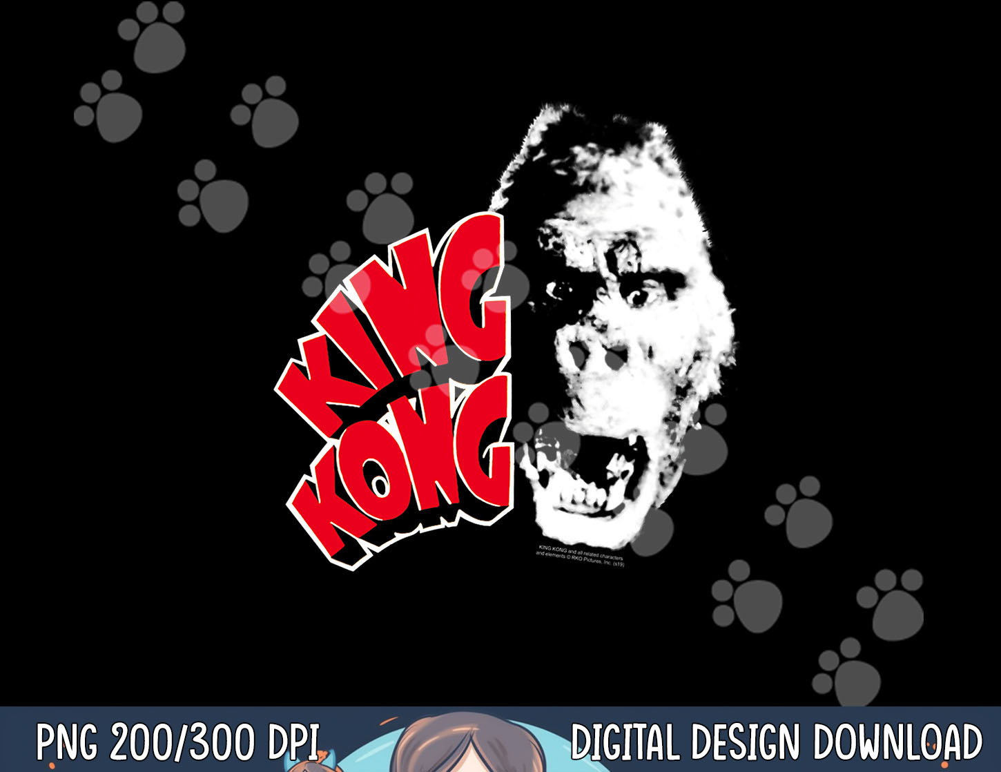 King Kong Head png, sublimation - Inspire Uplift