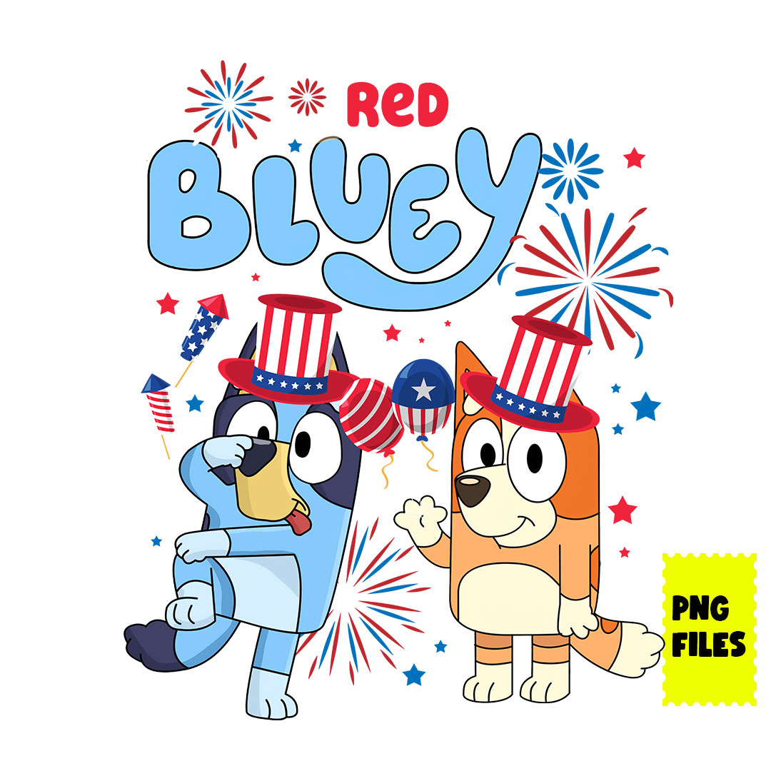 Red White Bluey Png, 4th Of July Png, Bluey 4th Of July Png, | Inspire ...