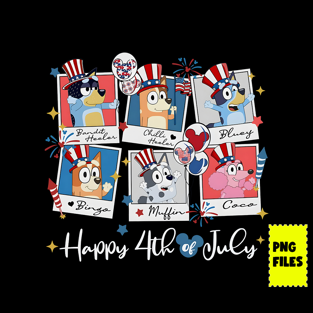 Bluey Happy 4th of July Png, 4th Of July Png, Bluey 4th Of J | Inspire ...