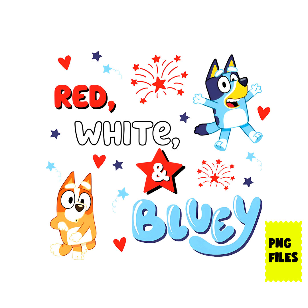 Red White Bluey Png, Bluey 4th Of July Png, Bluey And Bingo - Inspire ...