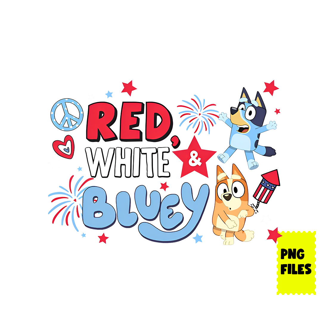 Red White Bluey Png, Bluey 4th Of July Png, Bluey And Bingo - Inspire ...