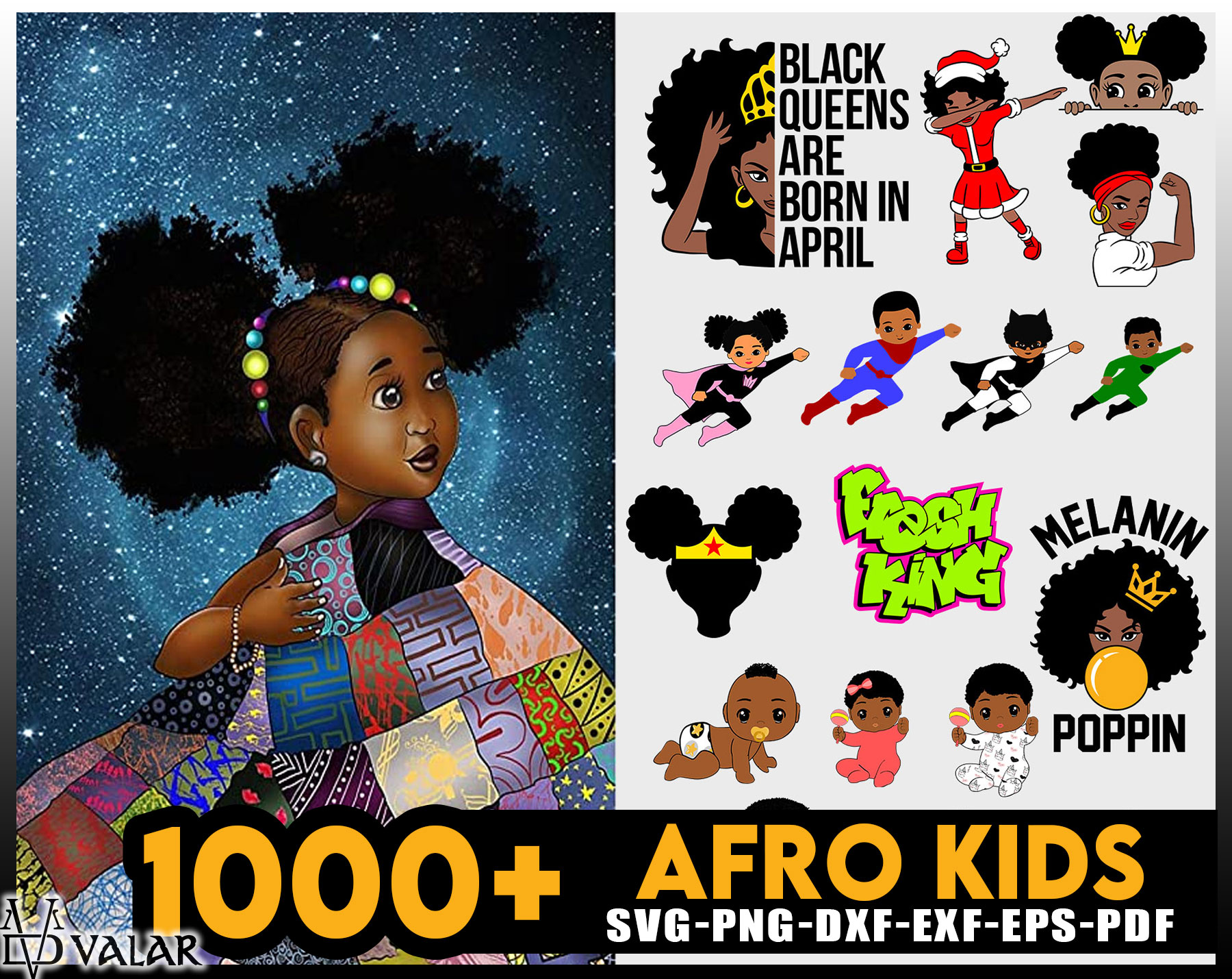 Afro Kid Mega Bundle Svg, Black Kids Svg Bundle, Cute Kids C | Inspire ...