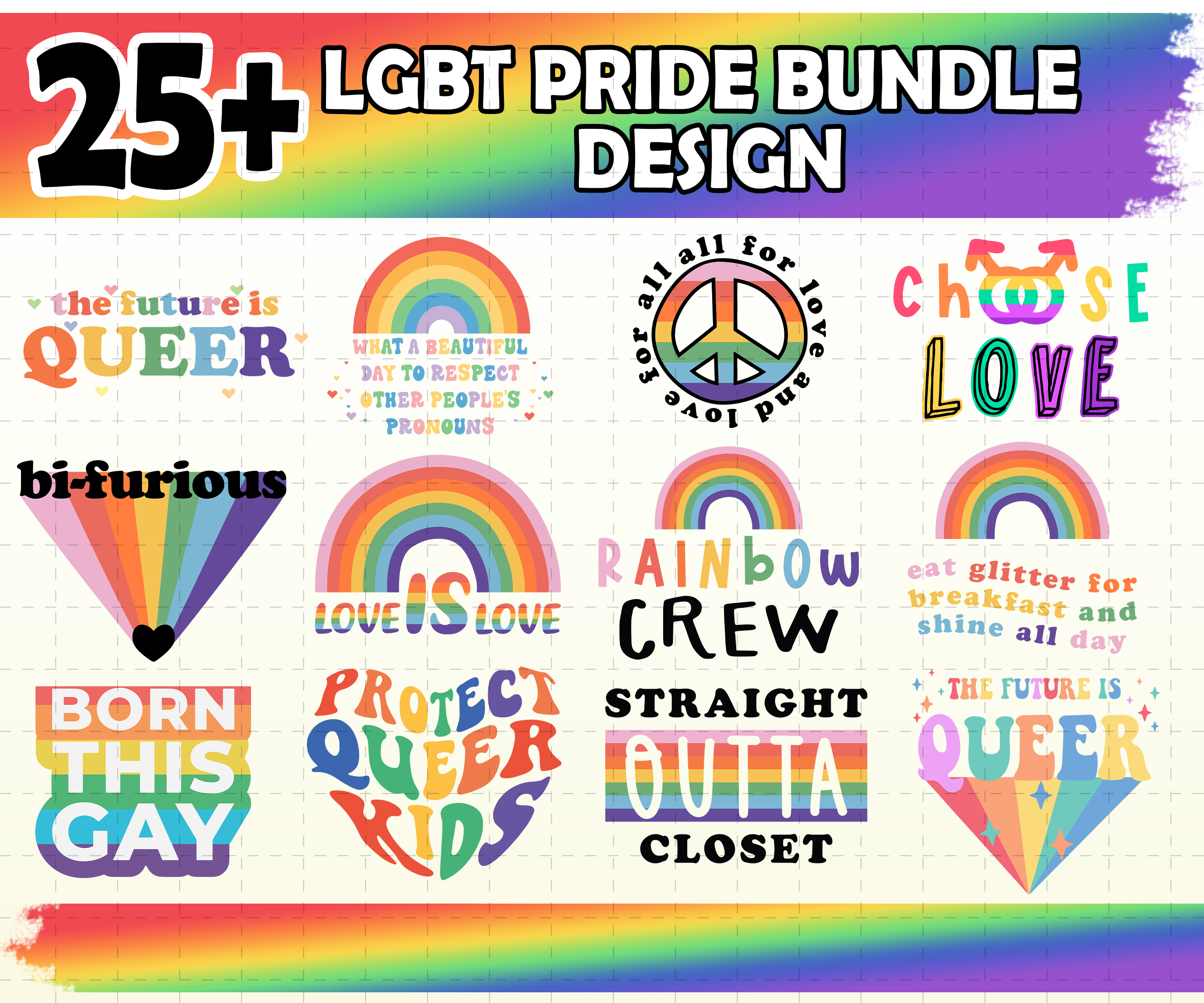 LGBT PRIDE PNG BUNDLE, PRIDE MONTH BUNDLE PNG, DIGITAL DOWNL | Inspire ...