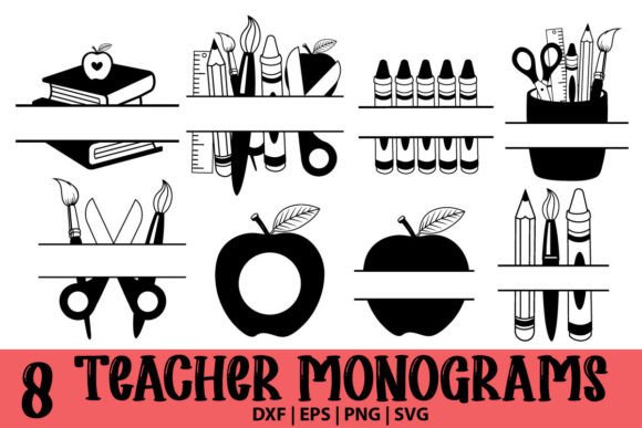 Teacher Monogram Bundle, SVG Monograms - Inspire Uplift