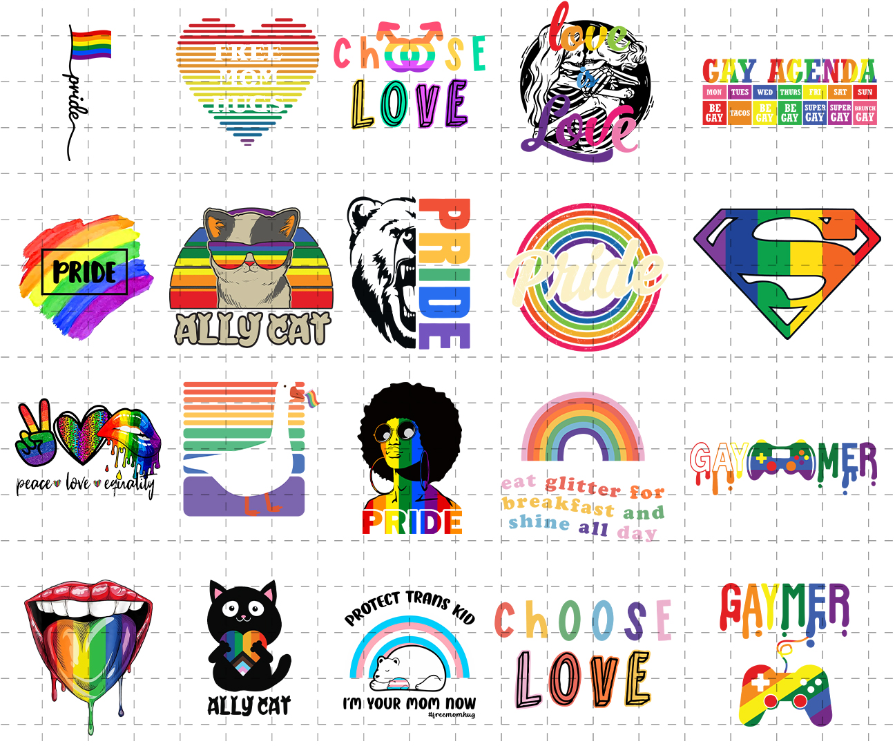 LGBT PRIDE BUNDLE DESIGN, PRIDE MONTH BUNDLE PNG, DIGITAL DO - Inspire ...