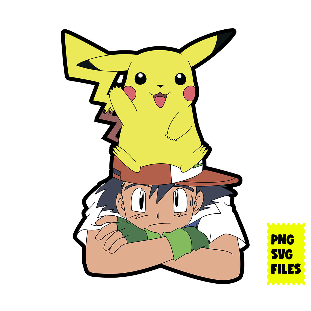Pikachu And Satoshi Svg, Pikachu Svg, Satoshi Svg, Pokemon S - Inspire ...