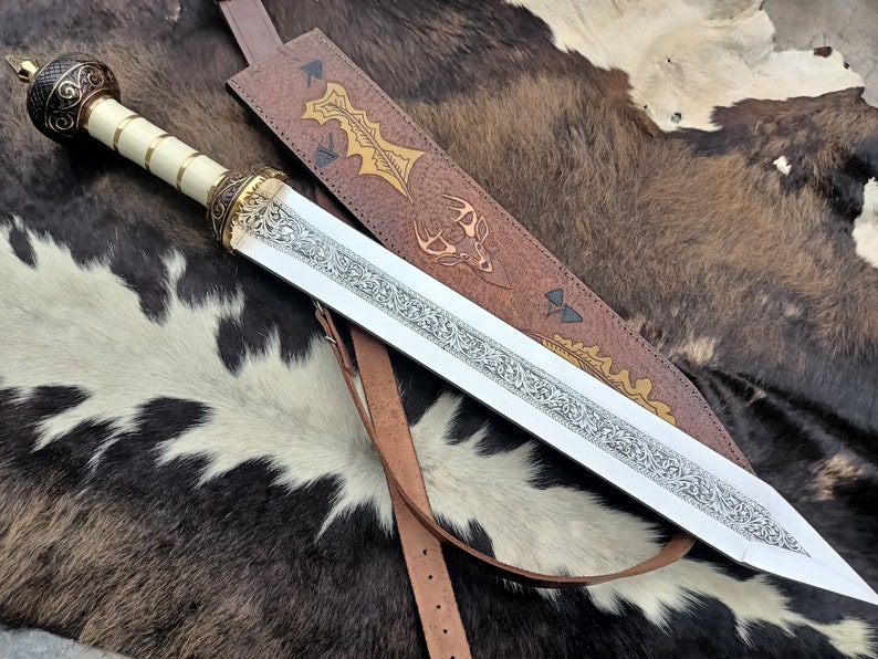 Remarkable Hand forged Sword, Longsword, Handmade Chisel Eng | Inspire ...