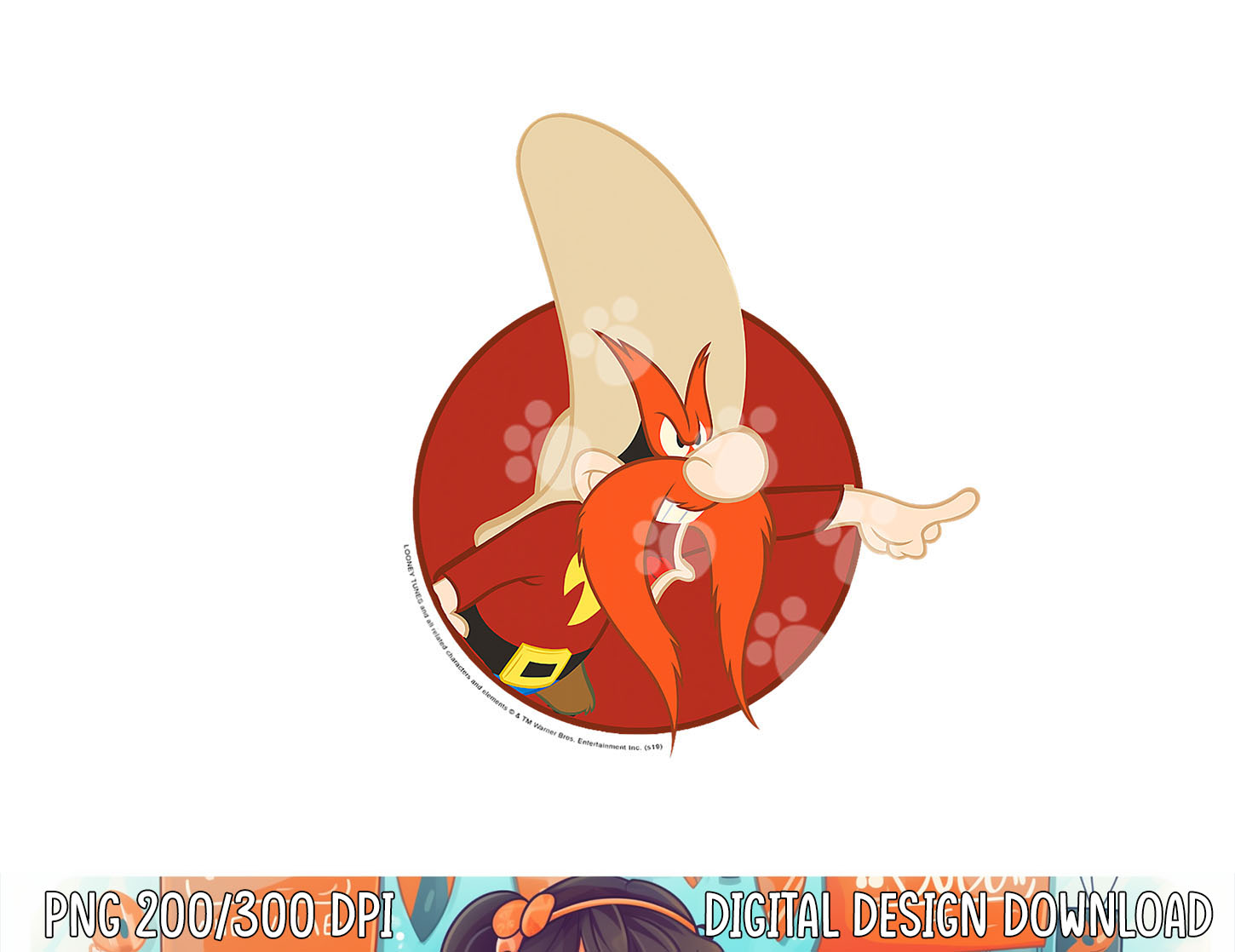Looney Tunes Yosemite Sam Red Circle Portrait png, sublimat - Inspire ...