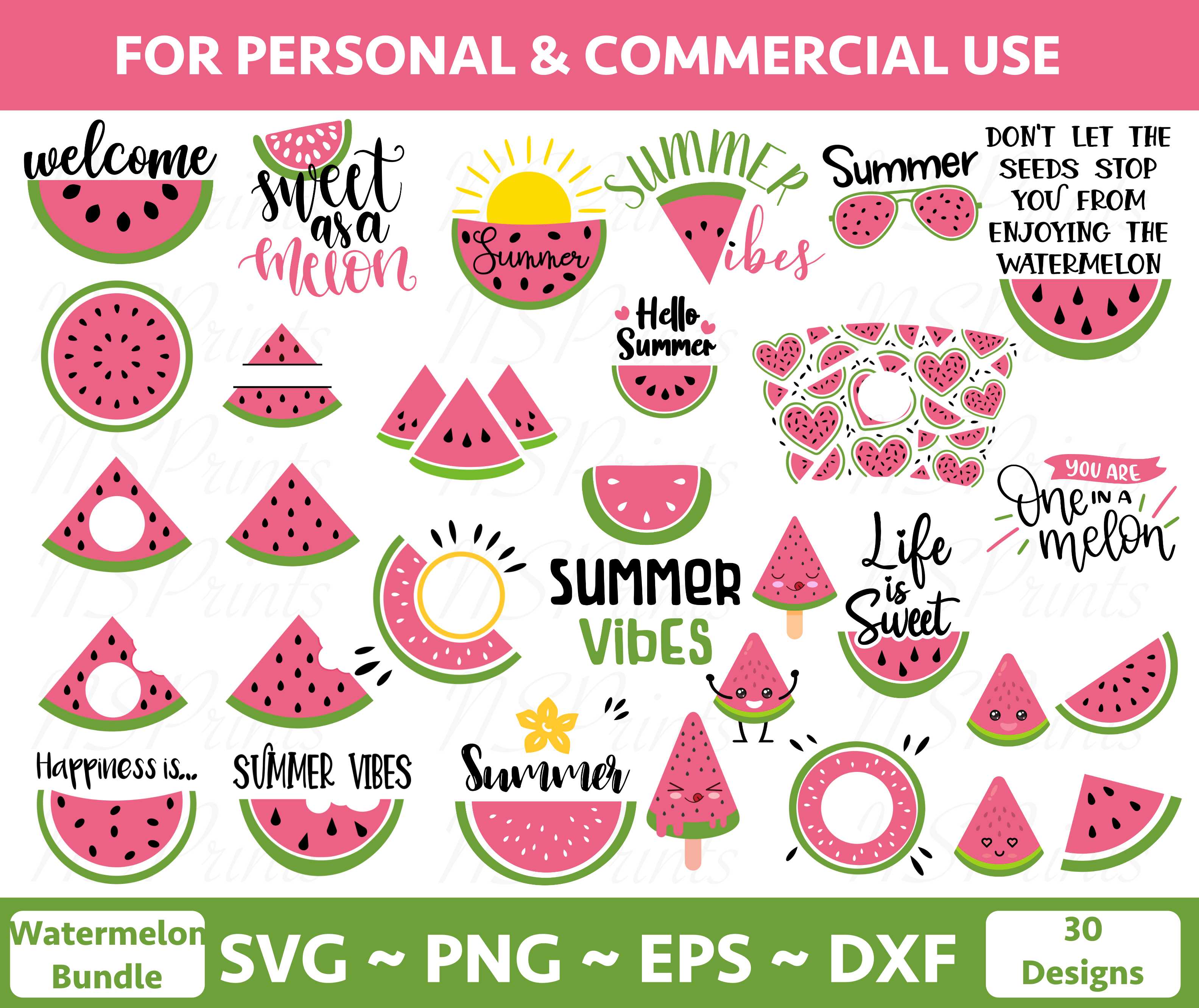 Watermelon SVG bundle, Summer Fruit svg, Watermelon Slice, C - Inspire ...