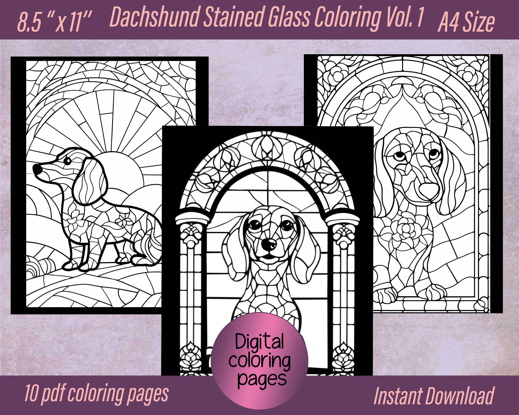 Stained Glass Coloring Pages For Adults