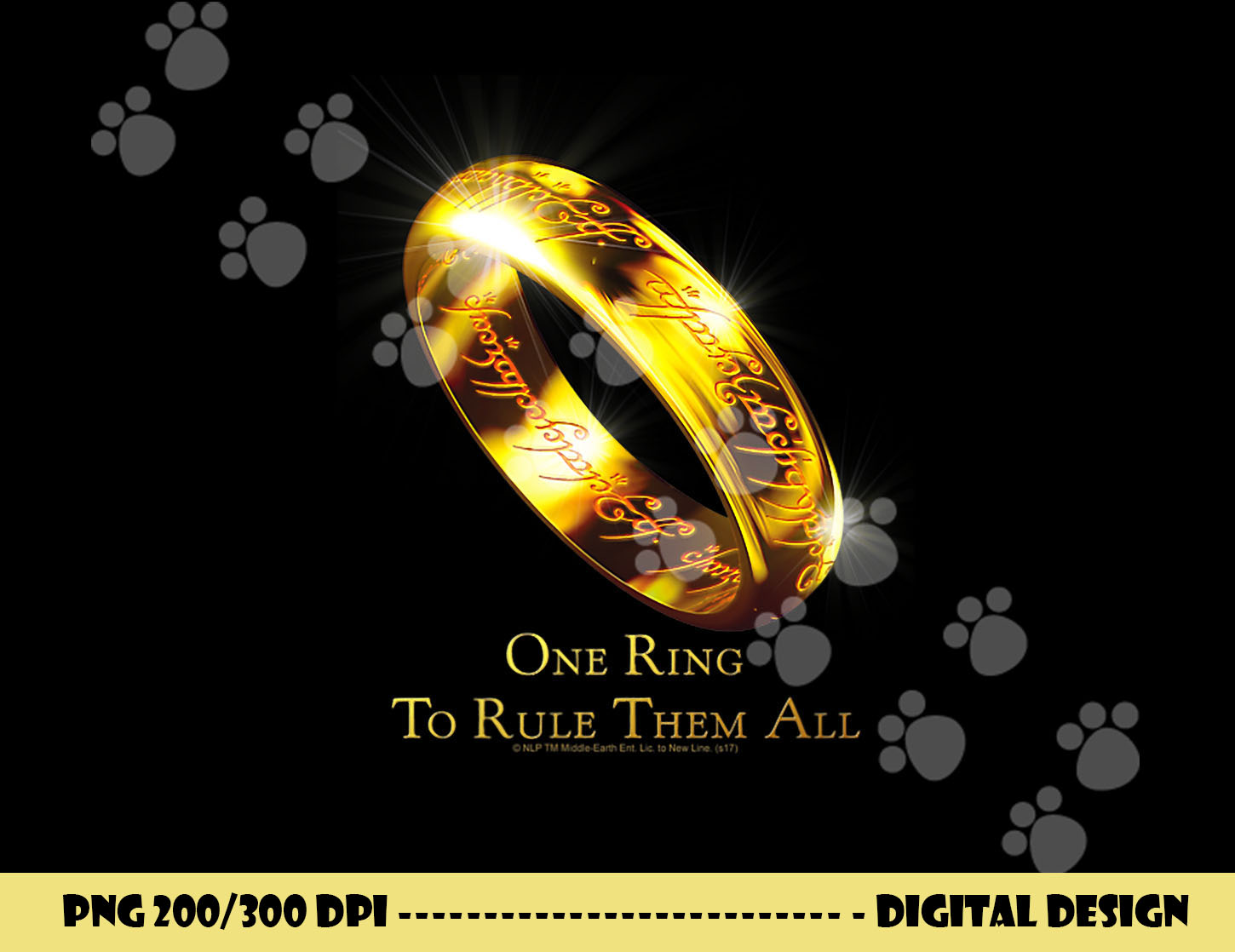 Lord of the Rings One Ring T Shirt png, sublimation | Inspire Uplift