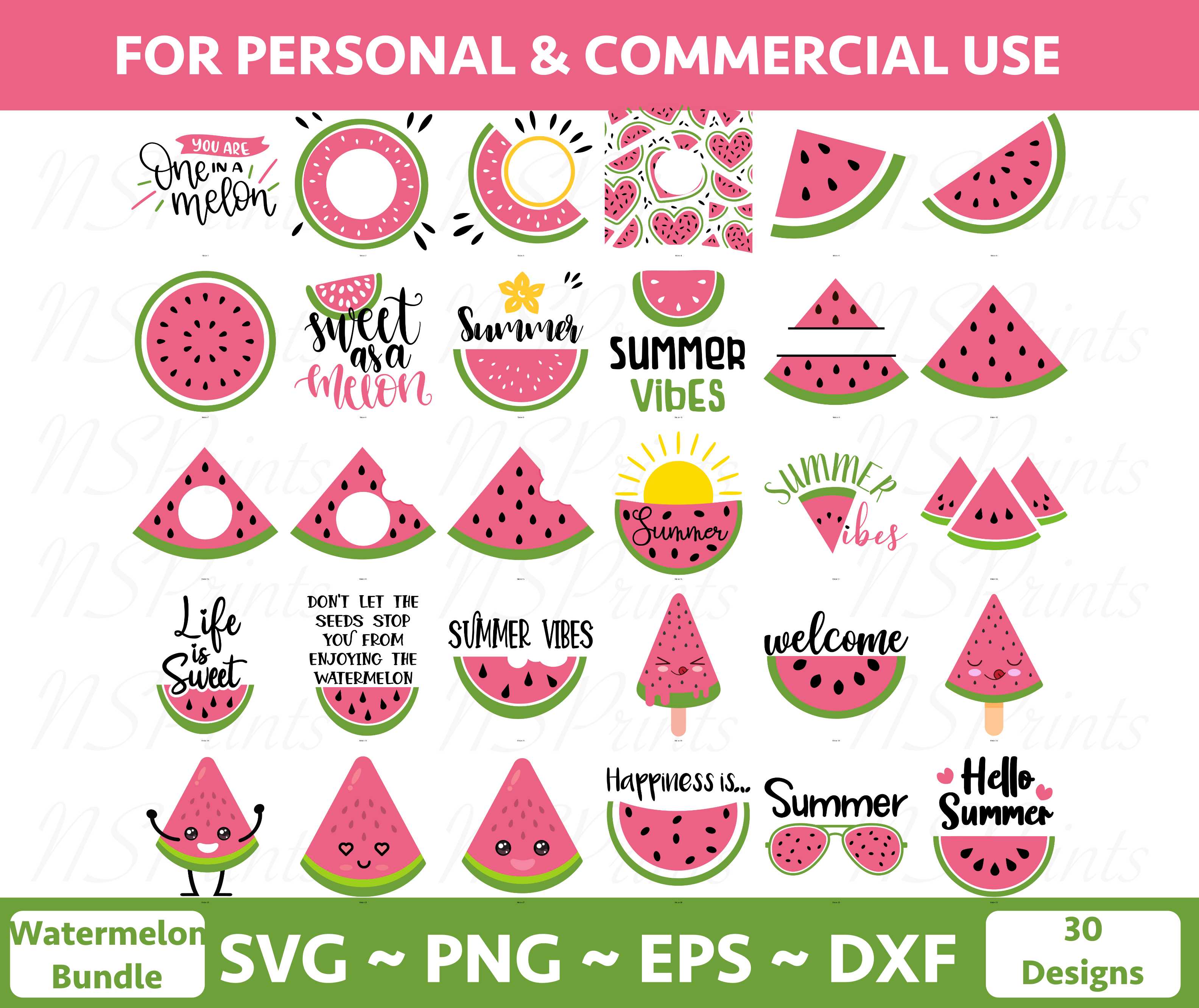 Watermelon SVG bundle, Summer Fruit svg, Watermelon Slice, C - Inspire ...