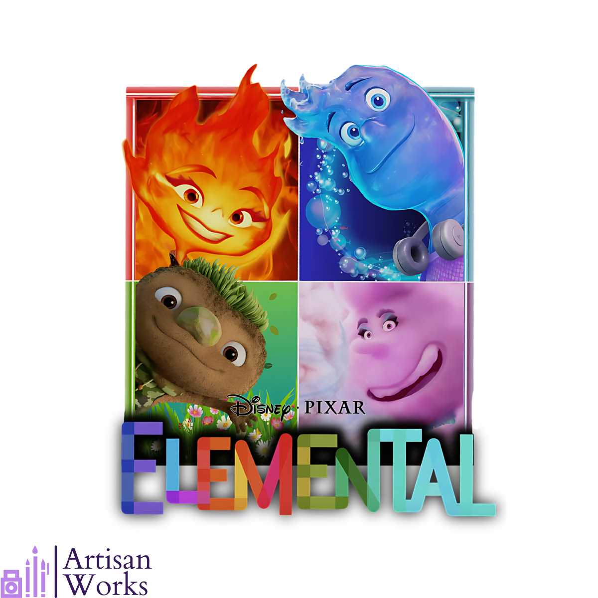 Disney Pixar Disney Elemental Characters PNG Silhouette File | Inspire ...