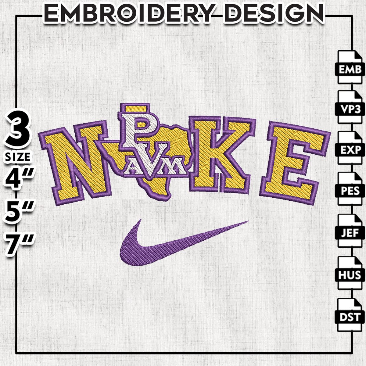 Nike Prairie View AM Panthers Embroidery Designs, NCAA Embro | Inspire ...