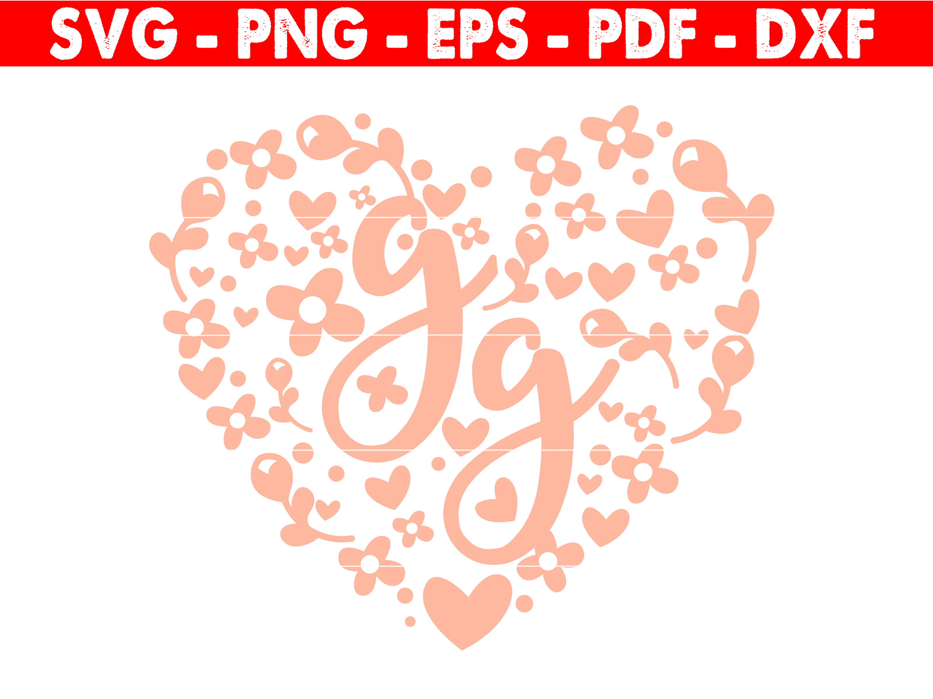 GG Floral Heart SVG, GG Svg, Great Grandma Svg, Happy Mother | Inspire ...