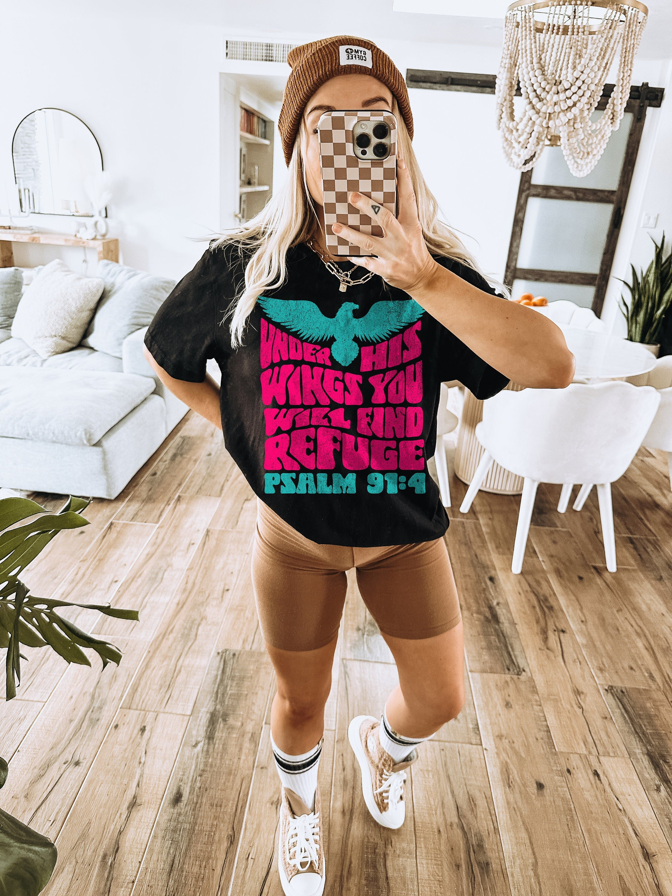 Christians T Shirts Under His Wings Bold Christian | Inspire Uplift