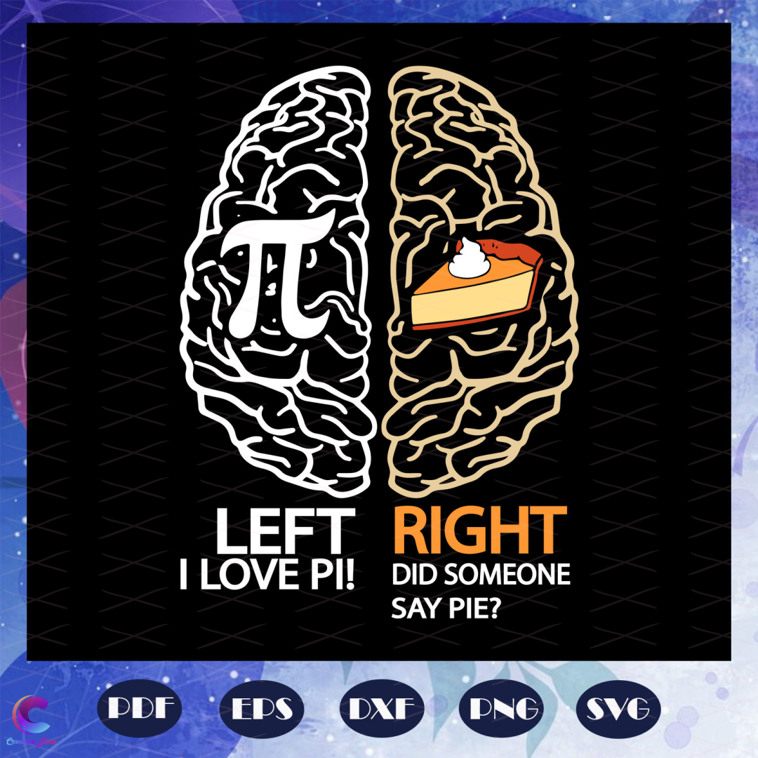 Happy Pi Day Svg, Maths Lovers Svg, Pi Of Left Brain Svg, Pi - Inspire ...