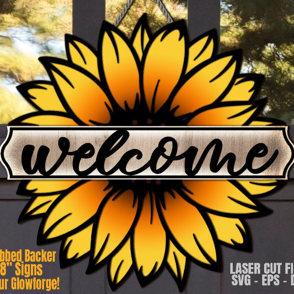 Sunflower Sign SVG Laser Cut Files | Welcome Sign SVG | Summ | Inspire ...
