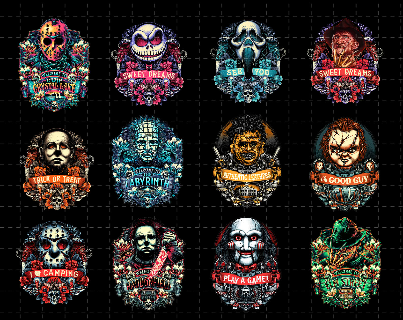 Horror Characters Clipart Bundle, Horror Character Png Bundl | Inspire ...