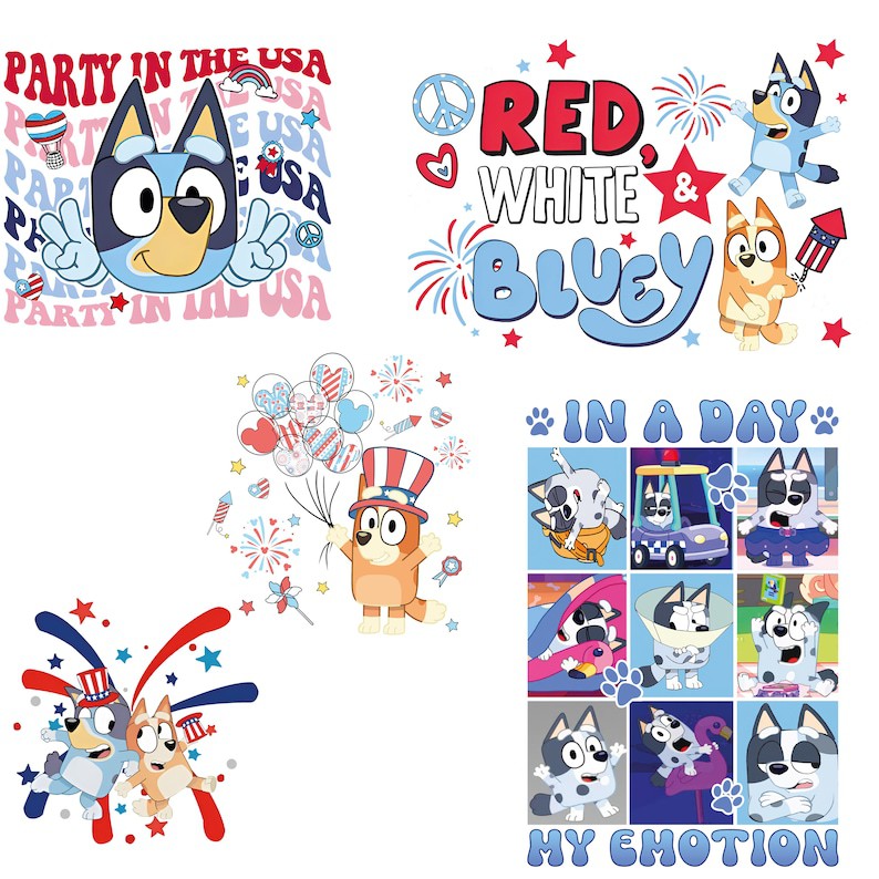 Red White Bluey Png Bundle, 4th Of July Bluey Png, Fourth Of | Inspire ...