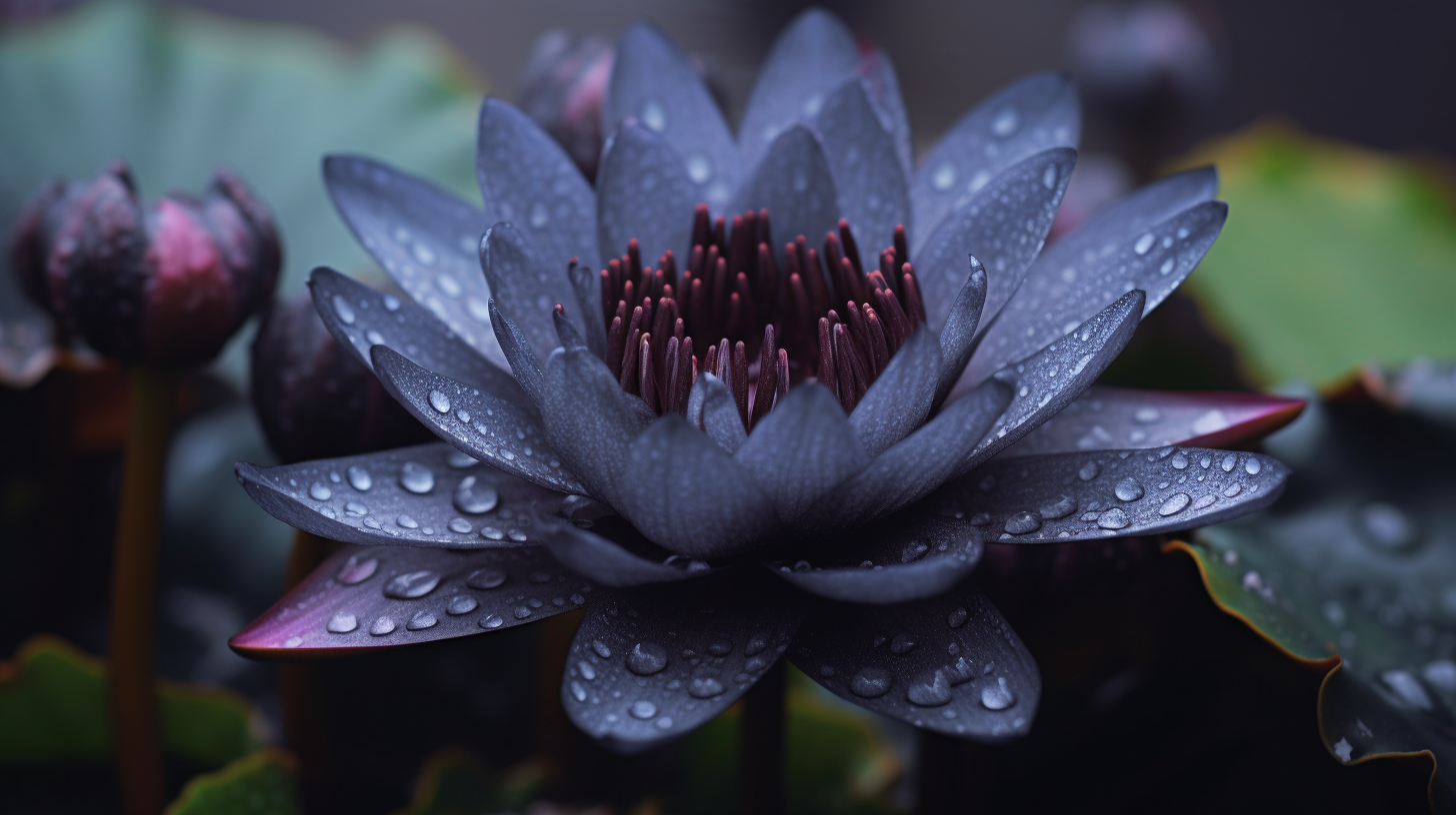 Lovely Black Lotus Flower, Photorealistic | Inspire Uplift