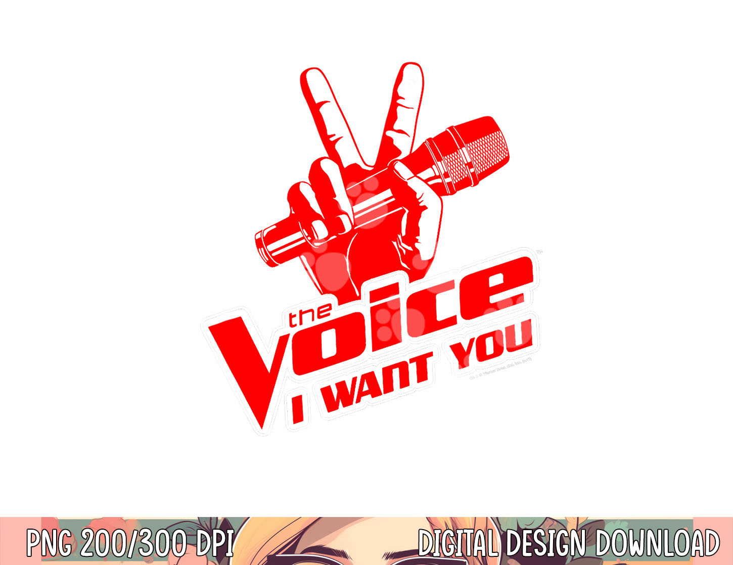 The Voice Red and White png, sublimation - Inspire Uplift