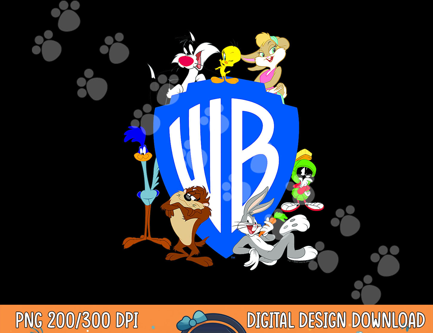 WB100 Looney Tunes Classic Warner Bros. Logo png, sublimati - Inspire ...