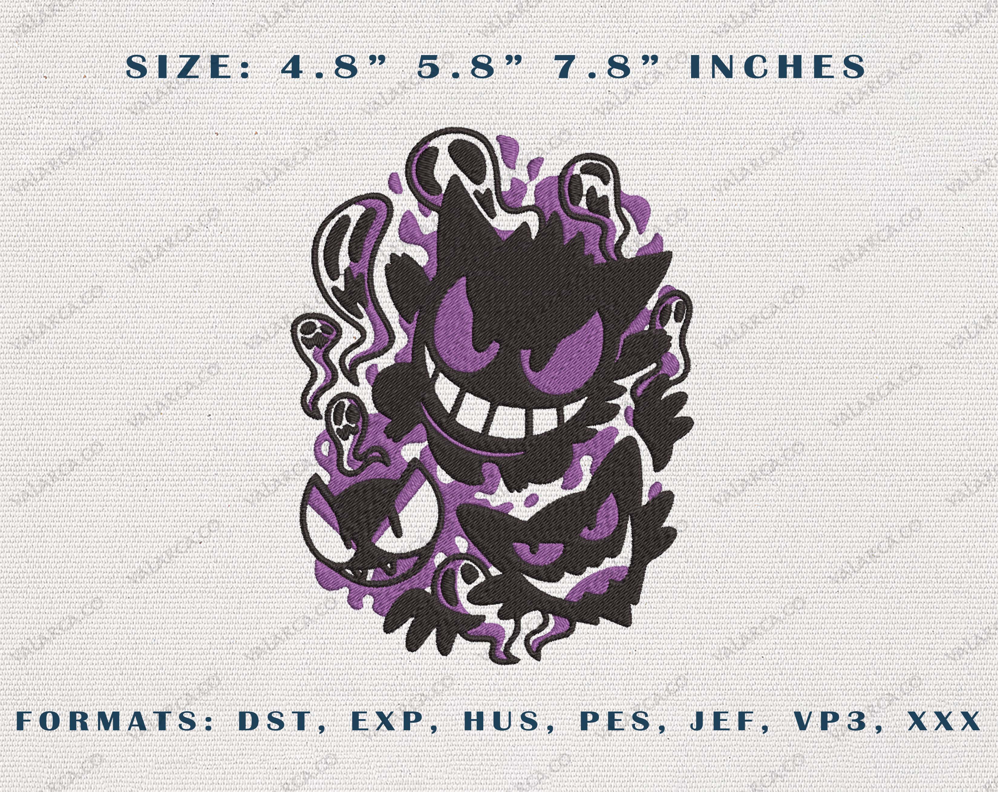 Gengar Pokemon Embroidery Designs, Anime Inspired Embroidery - Inspire ...