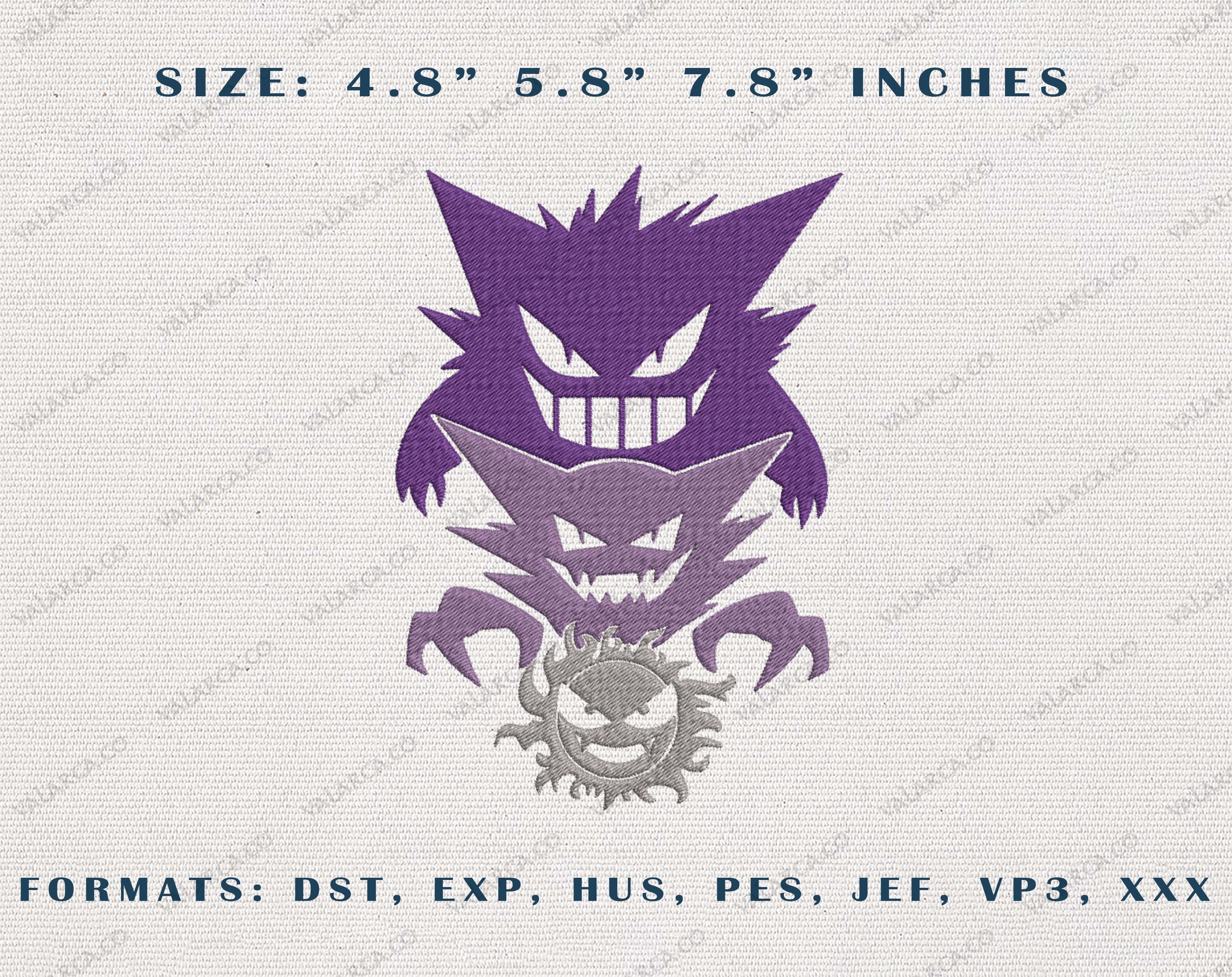 Gengar Pokemon Embroidery Designs, Anime Inspired Embroidery - Inspire ...