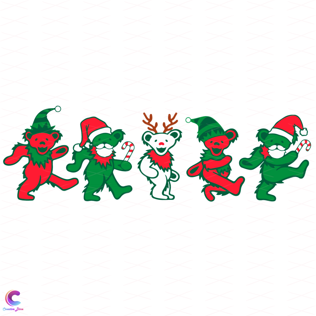 Grateful Dead Dancing Bears Christmas Svg, Trending Svg, Gra | Inspire ...