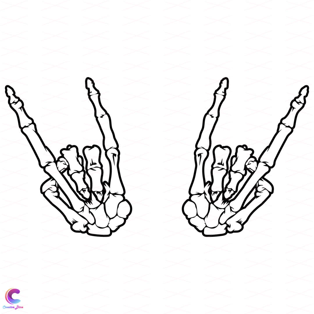 Funny Rock On Skeleton Hands Svg, Trending Svg, Hand Sign Sv | Inspire ...