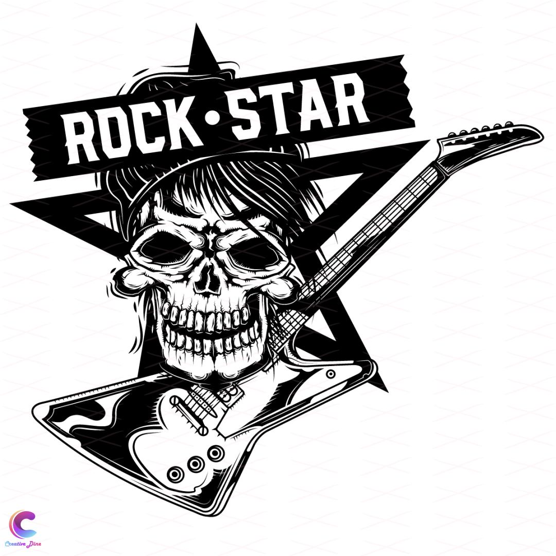 Skull Rock Star Svg, Trending Svg, Skull Svg, Rock Star Svg, - Inspire ...
