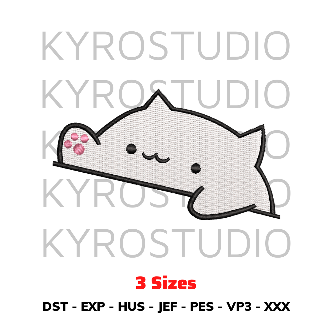 Bongo Cat Embroidery Design, Anime Embroidery Design, Embroi - Inspire ...