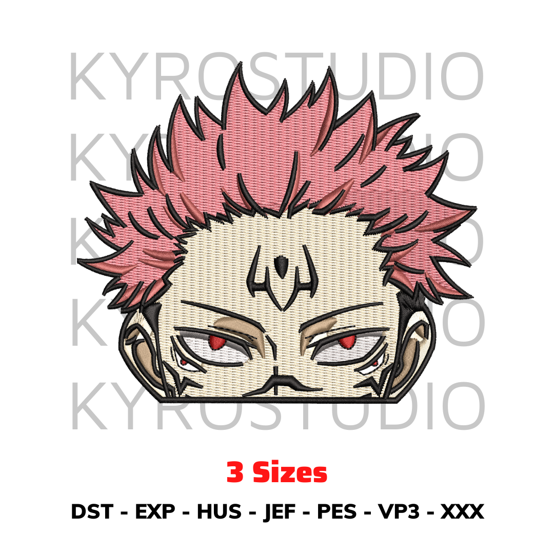 Sukuna Embroidery Design, Anime Embroidery Design, Embroider - Inspire ...