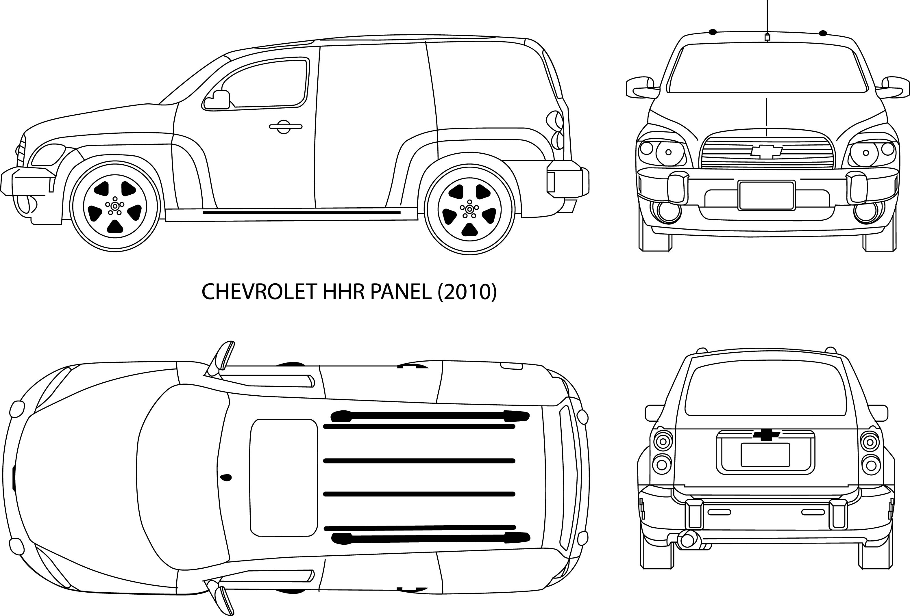 CHEVROLET HHR PANEL (2010)line art vector file Black white v | Inspire ...