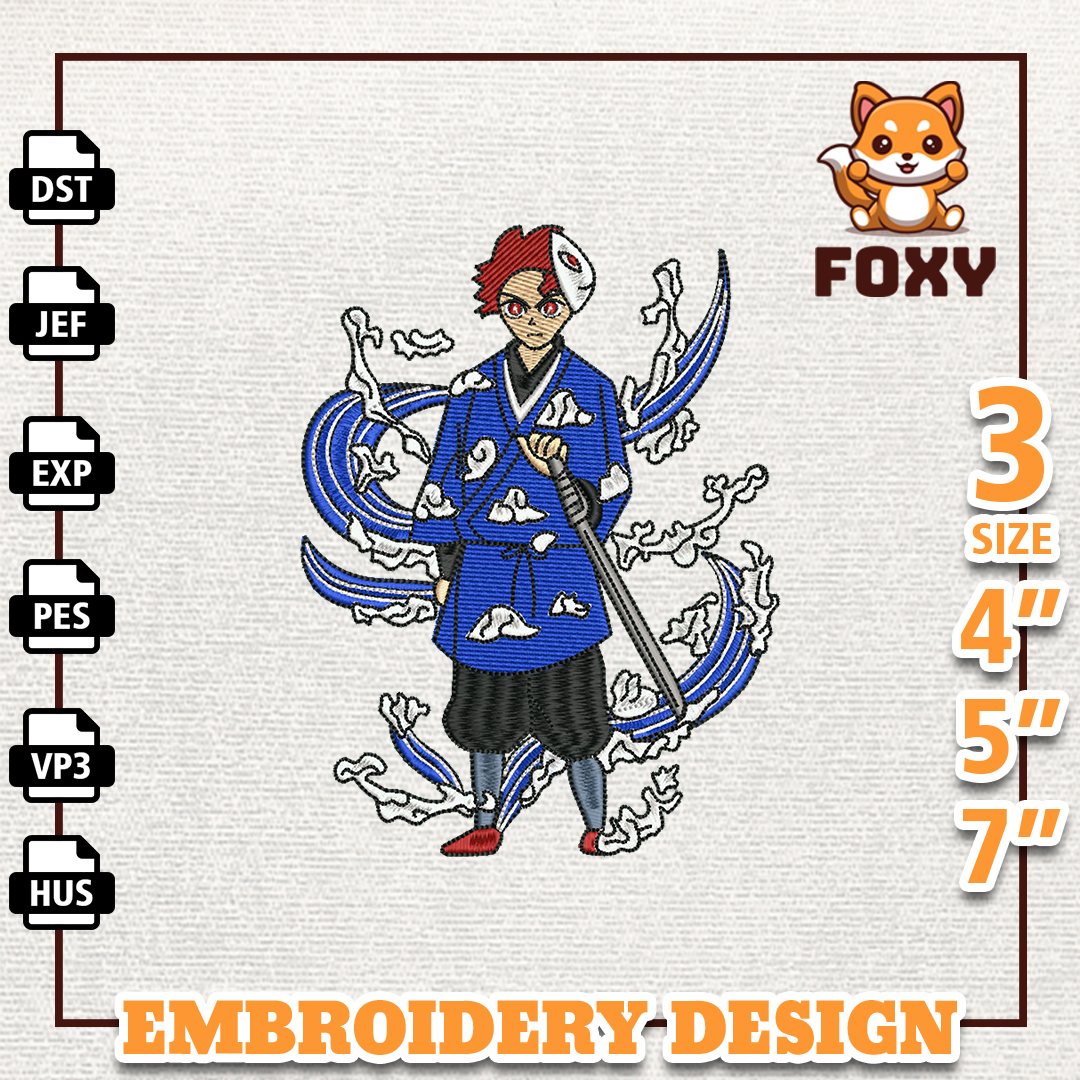 Tanjiro Demon Slayer, Anime Embroidery Design, Anime Machine - Inspire ...